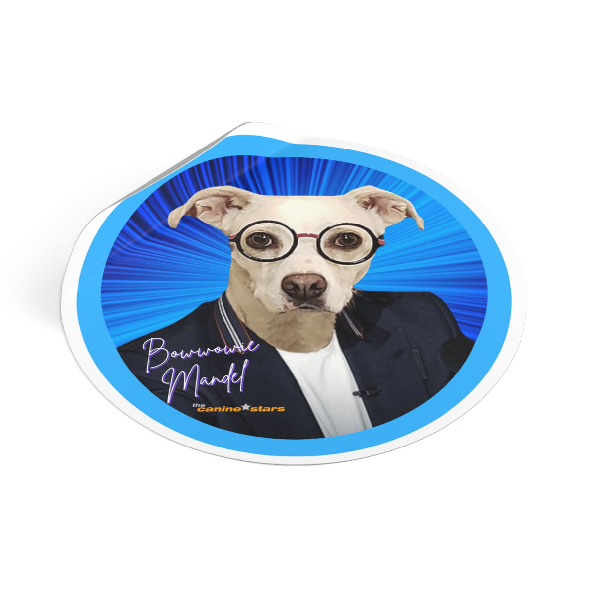 BowWowie Mandel (By It's Beegee) Round Vinyl Stickers – CanineStars